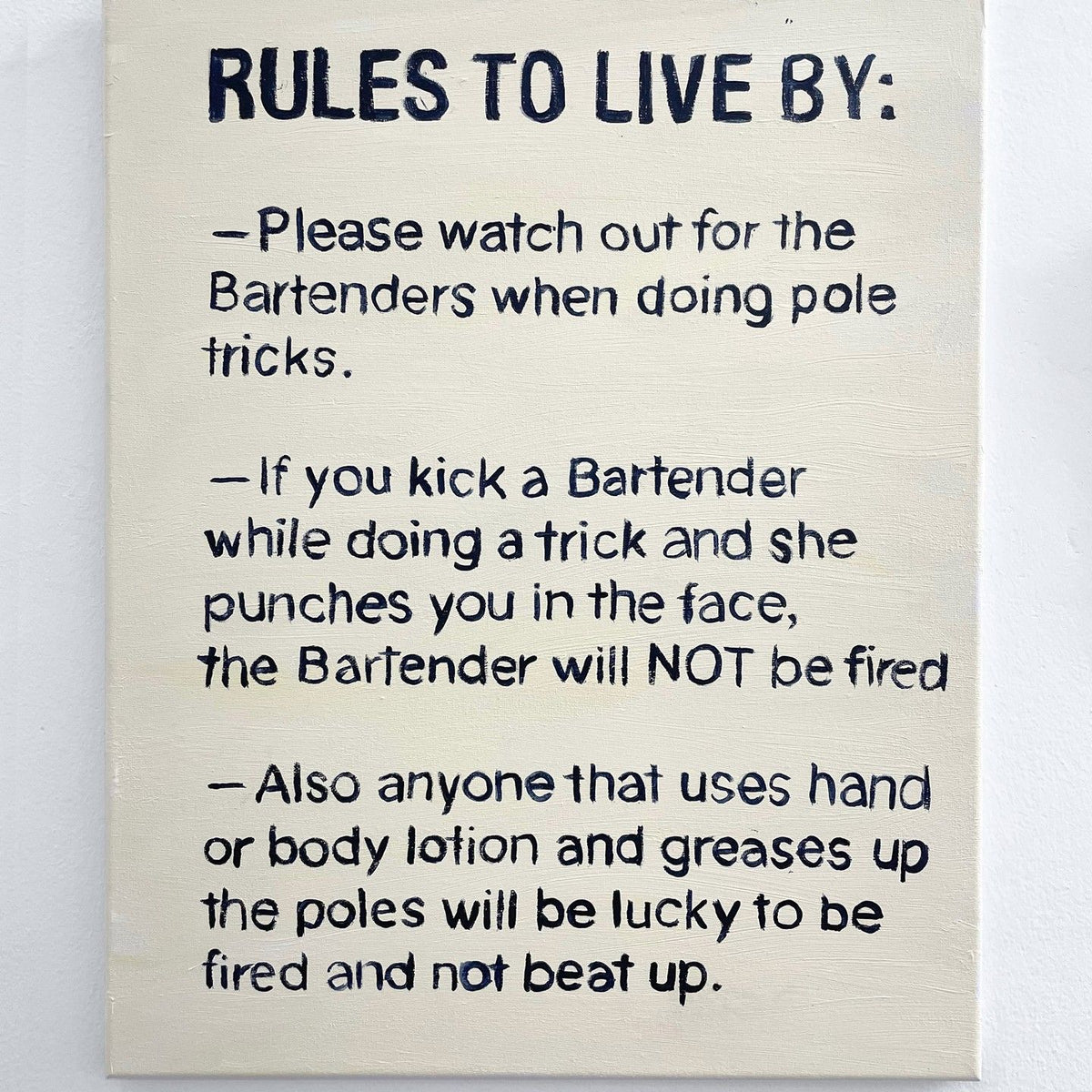 Lisa Levy, "Rules to Live By" – SPRING/BREAK Art Show