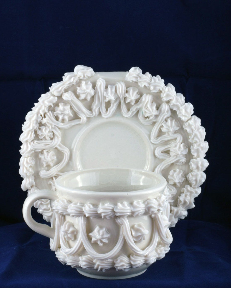 Robert Chamberlin, "White Cup and Saucer Set" SOLD – SPRING/BREAK Art Show